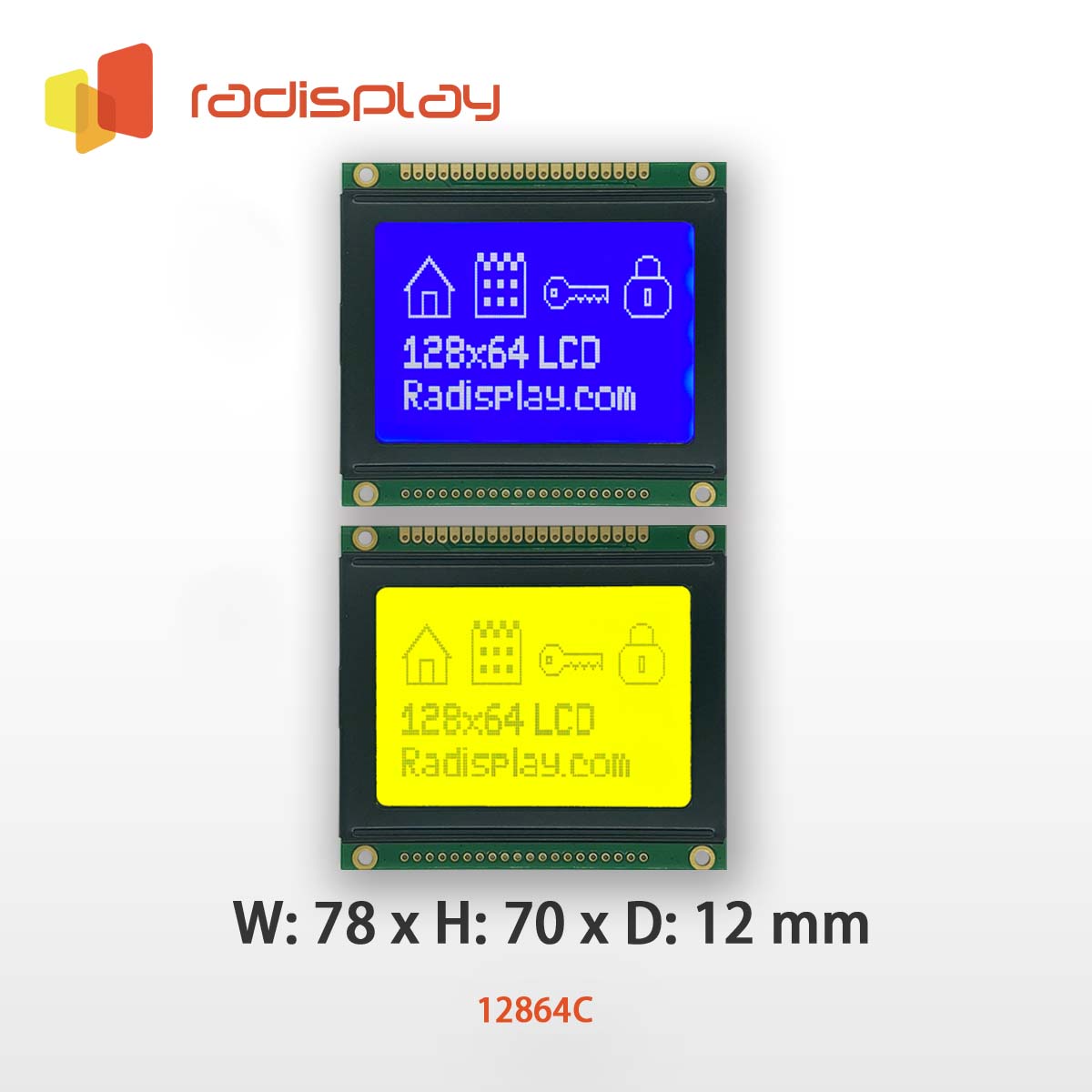 128x64 Dot matrix Graphic LCD (RD12864C) – Radiant Electronics Limited