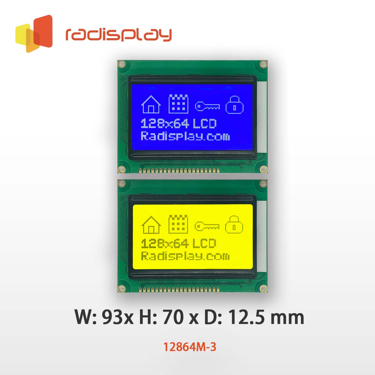 128x64 Dot matrix Graphic LCD (RD12864M-3 ) – Radiant Electronics Limited