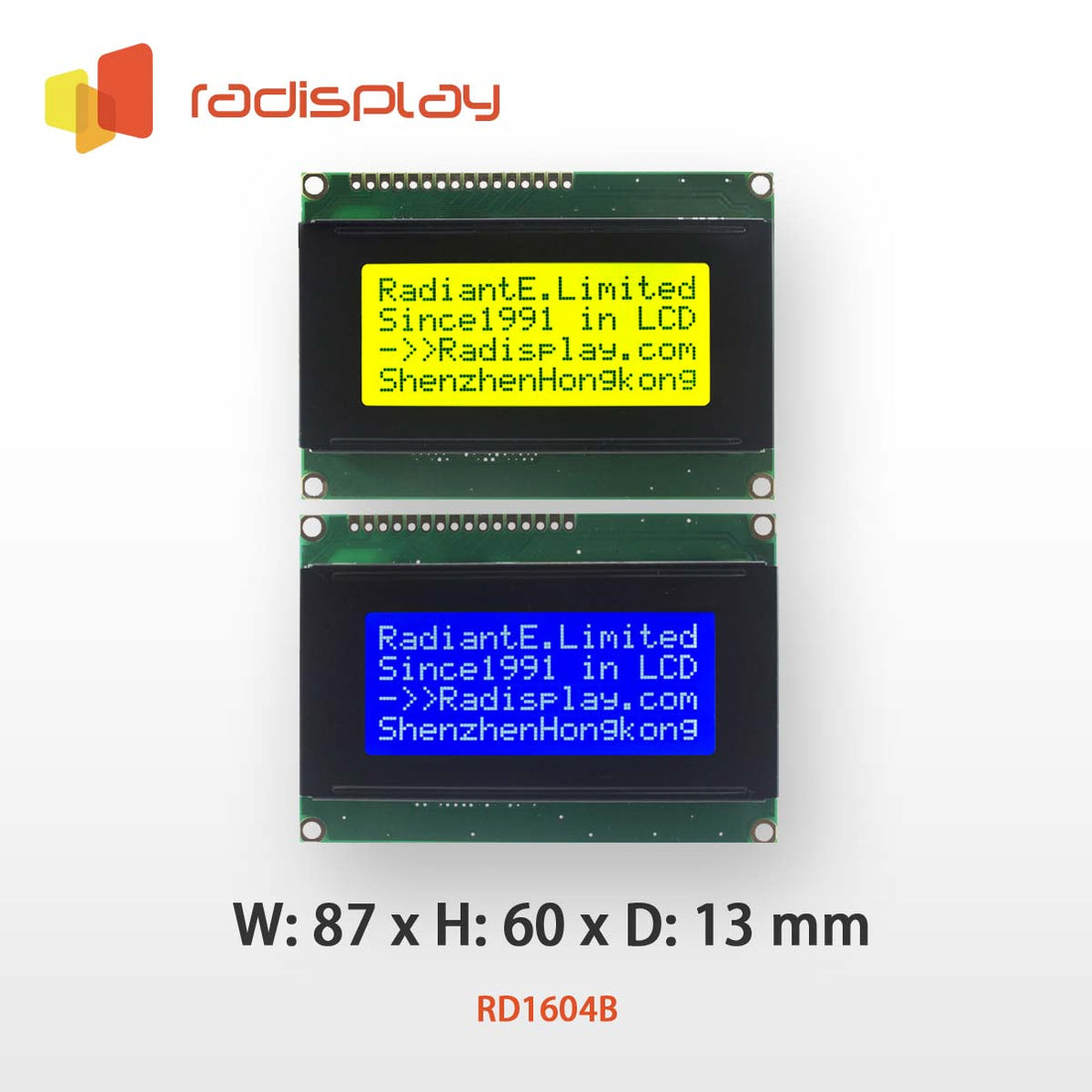 16x4 LCD Display Module (RD1604B), 1604 Character (Alphanumeric ...