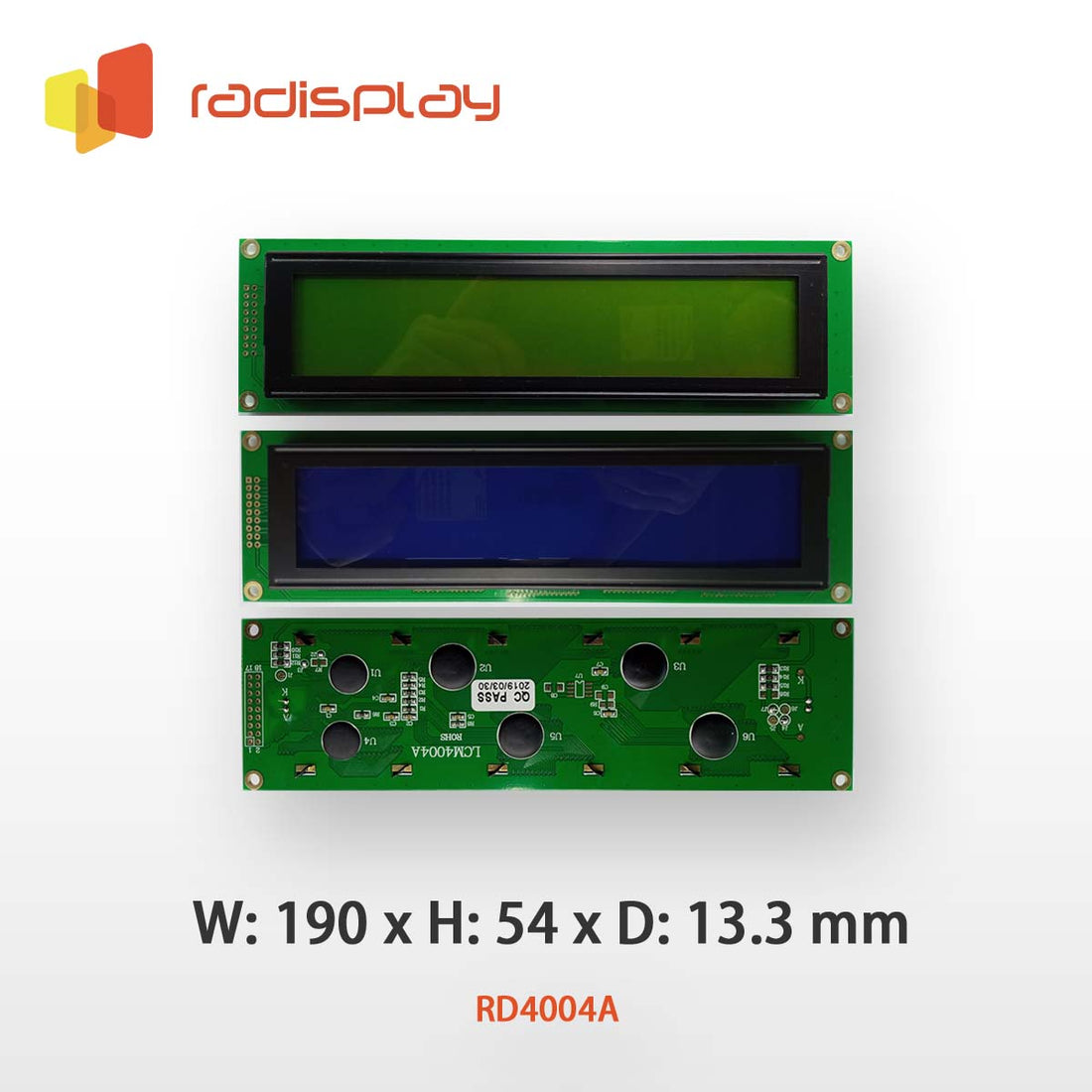 40x4 LCD Display Module (RD4004A), 4004 Character (Alphanumeric ...