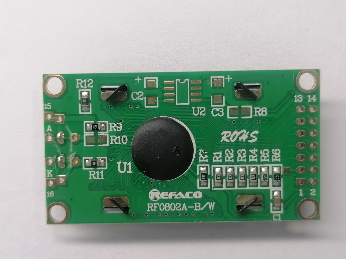 8x2 LCD Display Module, 0802 Character (Alphanumeric) Display – Radiant ...